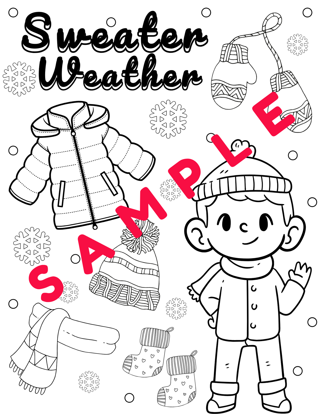 Winter Themed Alphabet Coloring Book for kids| Digital Download|Digita ...