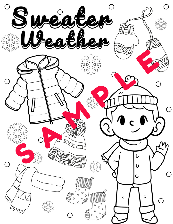 Winter Themed Alphabet Coloring Book for kids| Digital Download|Digita ...