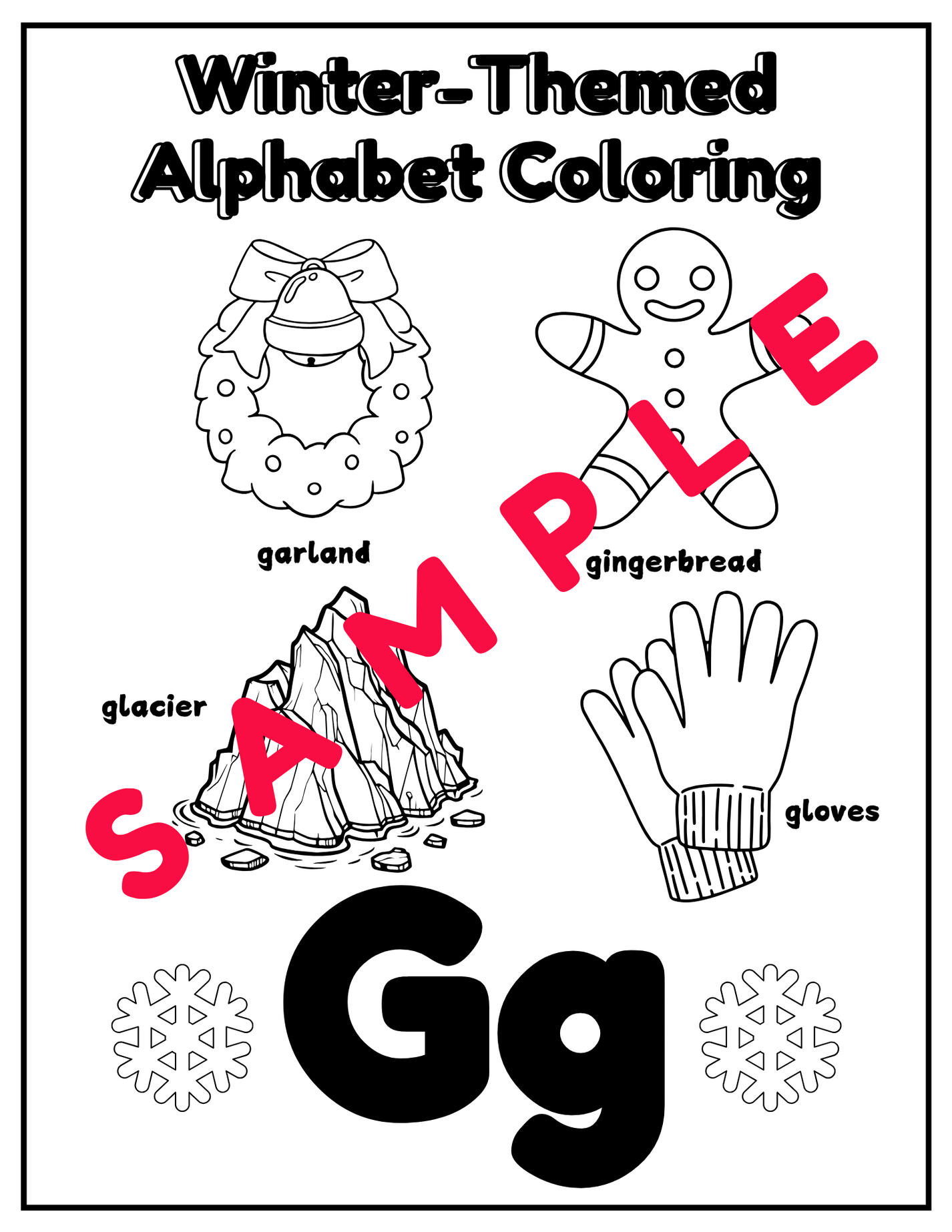 Winter Themed Alphabet Coloring Book for kids| Digital Download|Digita ...