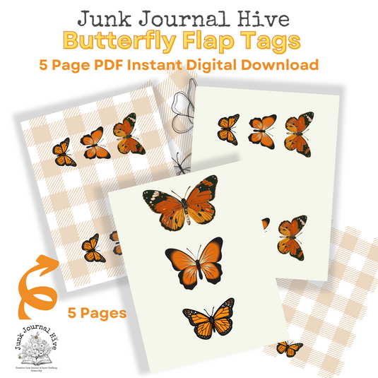 Free Junk Journal Butterfly Tags Instant PDF Download – Teresa's Spot ...