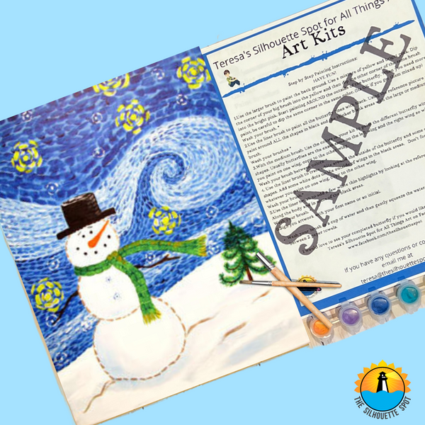 Starry Night Snowman Complete at Home Paint Party Kit – Teresa's Spot ...