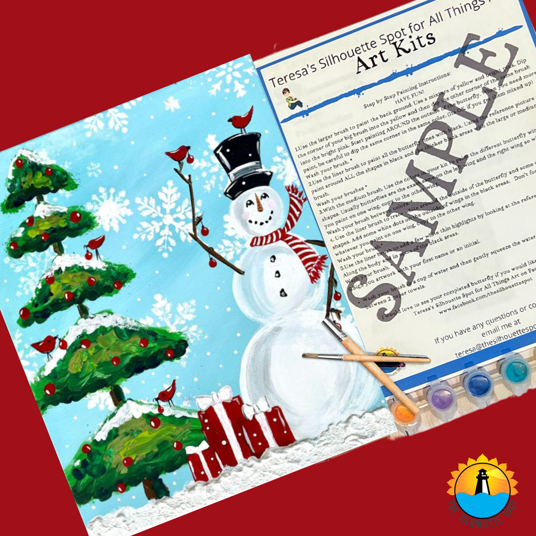 At home Paint and Sip : Canvas Art Snowman Complete Paint Party Kits ...